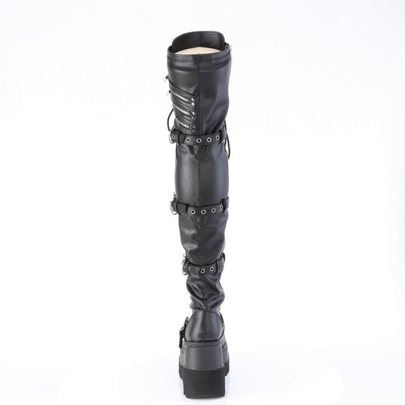 Shoes | Gothic Wedge Platform Lace Up Thigh High Boots | Poshmark